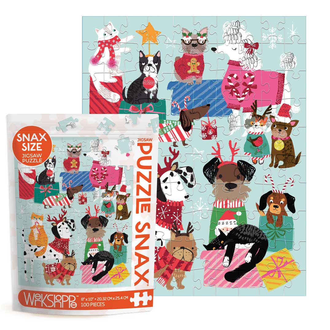 Holiday Gift Exchange 100 Piece Puzzle Snax – Cheers in a Box
