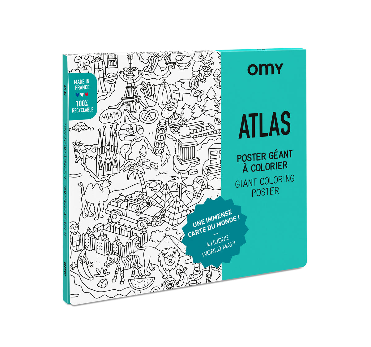 Atlas Coloring Poster by OMY – Cheers in a Box