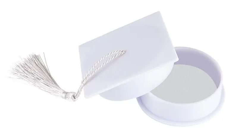 White Plastic Graduation Cap – Cheers in a Box