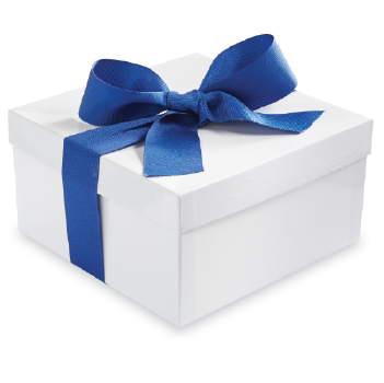 White Deluxe Gift Box with Ribbon – Cheers in a Box